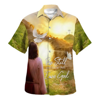 Jesus Christ Lion And Dove Hawaiian Shirts For Men - Seseable