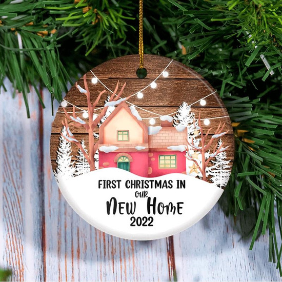 Our First Christmas in Our New Home House Ornament Wedding Couple Gift Newlywed Couple 2022 Decoration Christmas Tree Ornament Thegiftio UK