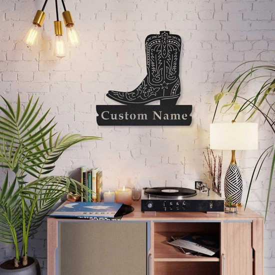 Personalized Texas Boots Metal Sign, Custom Name, Texas Boots Sign ...