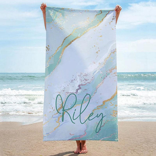 Personalized Name And Text Fun Summer Beach Towel Seseable UK