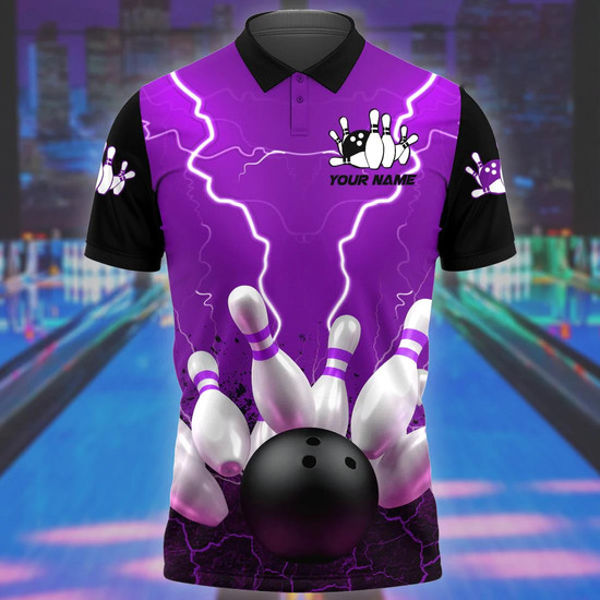 Personalized Name Bowling Player All Over Printed Polo Shirt Team Bowling Lover Custom Bowling Gift Coolspod Monsterry UK