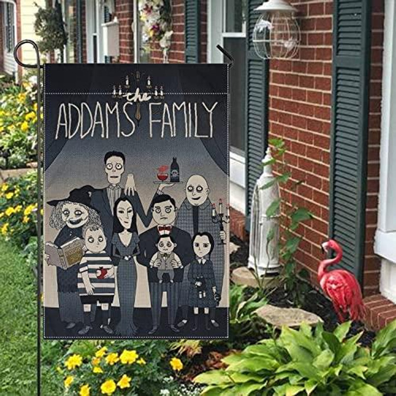 Halloween Garden Flag Addams Family Goth Double Sided Yard Flag Retro ...