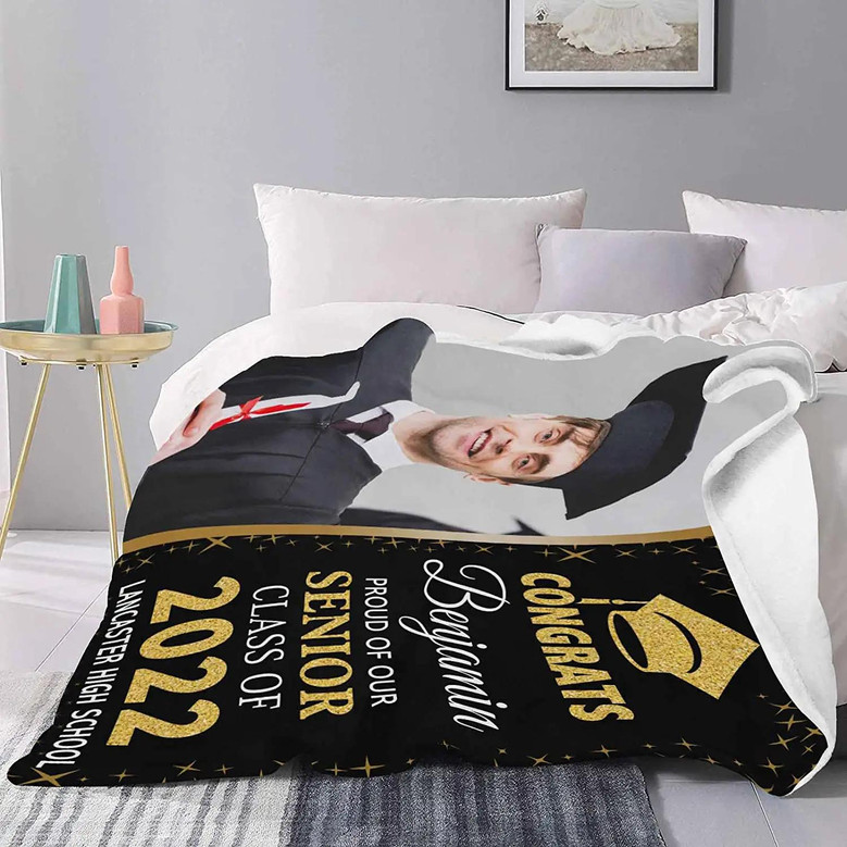 Personalized Class Of 2022 Photos Collage Blanket Customized Throw ...