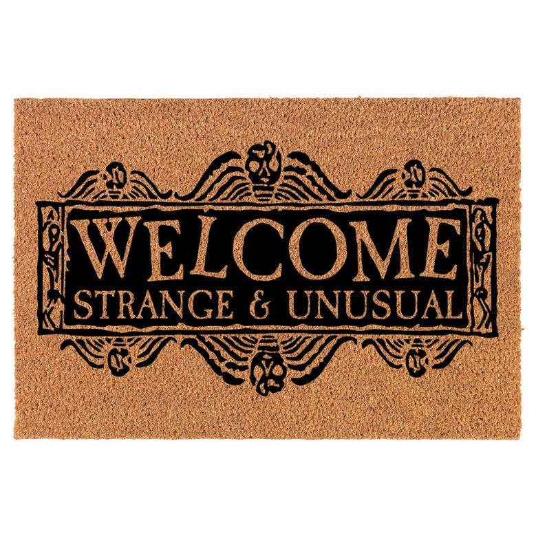 Welcome Strange & Unusual Halloween Coir Doormat Door Mat Housewarming ...