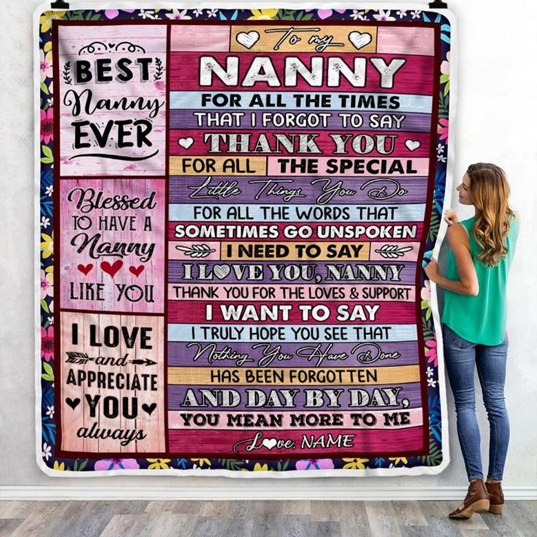 Personalized Nanny Blanket From Kids Thank You For The Love Nanny ...