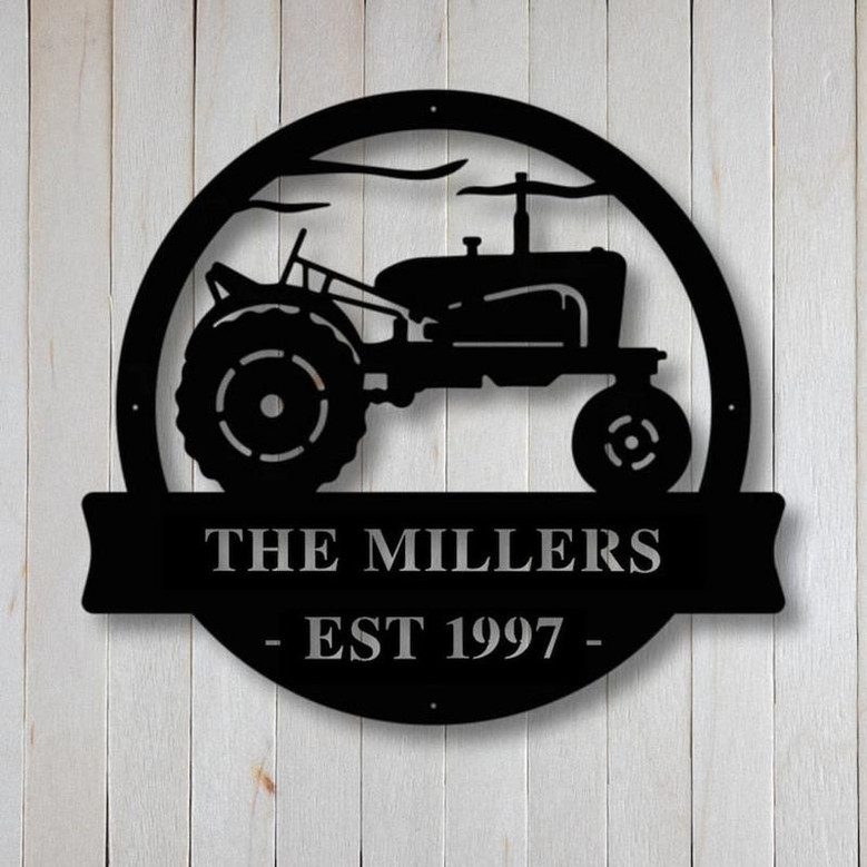 Custom Metal Tractor Sign - Thegiftio UK