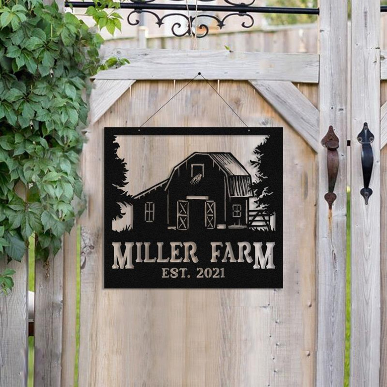 Personalized Metal Farm Sign Barn Monogram Custom Outdoor Farmhouse ...