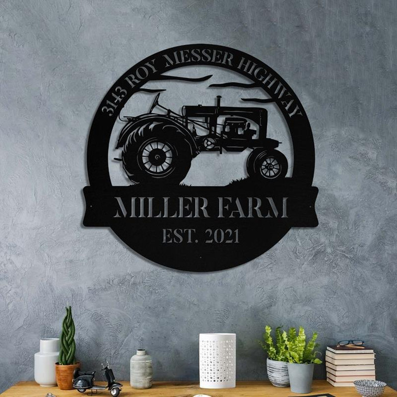 Personalized Metal Farm Sign Tractor Monogram Custom Outdoor Farmhouse ...