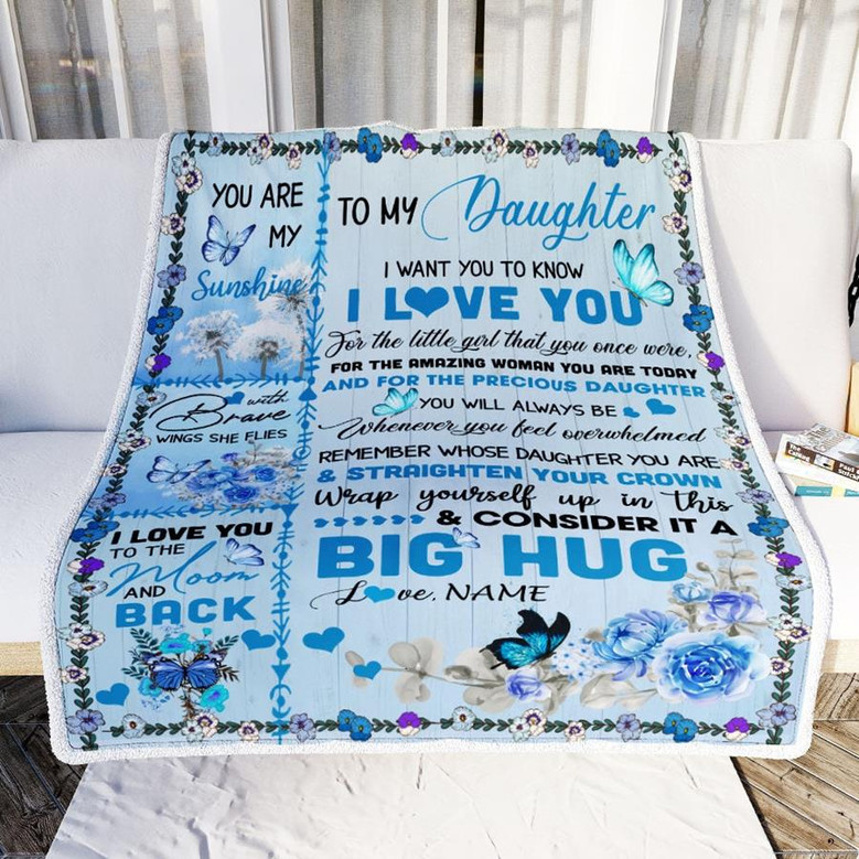 Personalized to My Daughter Blanket from Mom Dad Give You A Big Love ...