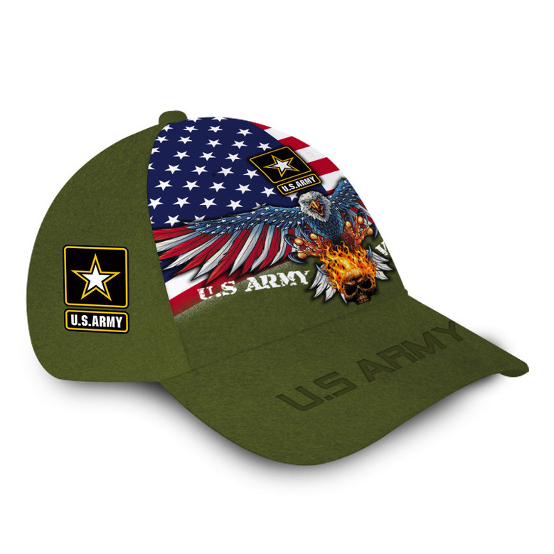 Customized Army Veteran American Flag Hat Proud US Military Hat Classic ...