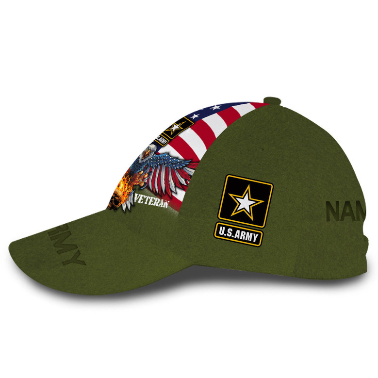 Customized Army Veteran American Flag Hat Proud US Military Hat Classic ...