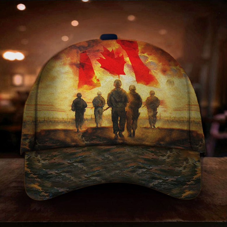God Bless Our Troops Canadian Flag Hat Remembrance Day Patriotic ...