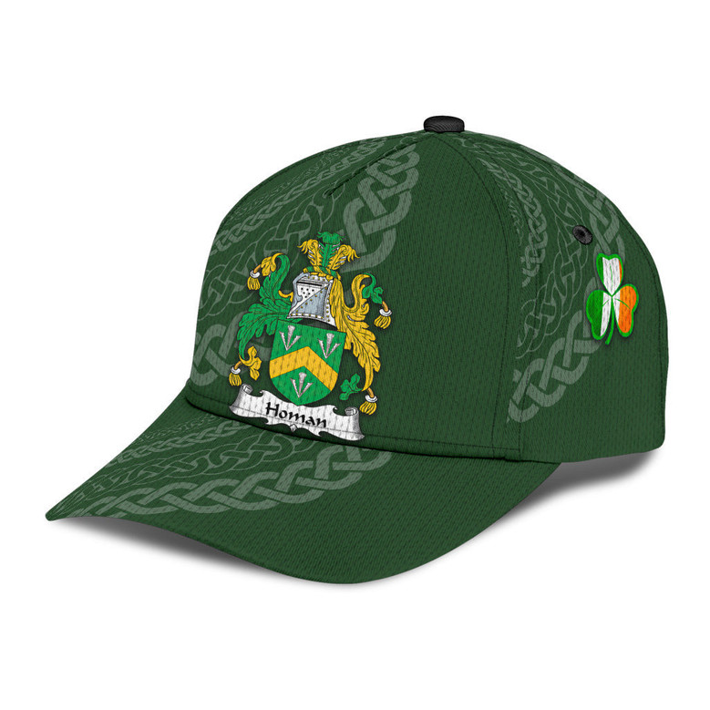 Homan Coat Of Arms Irish Family Crest St Patrick's Day Hat Classic Cap ...