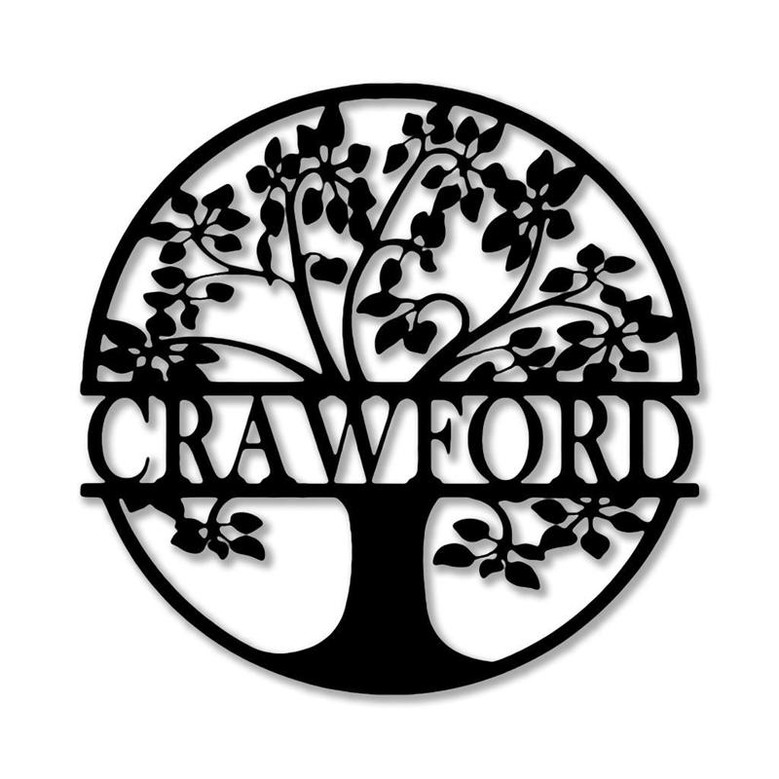 Personalized Family Tree Metal Sign, Custom Name, Tree Of Life, Custom ...