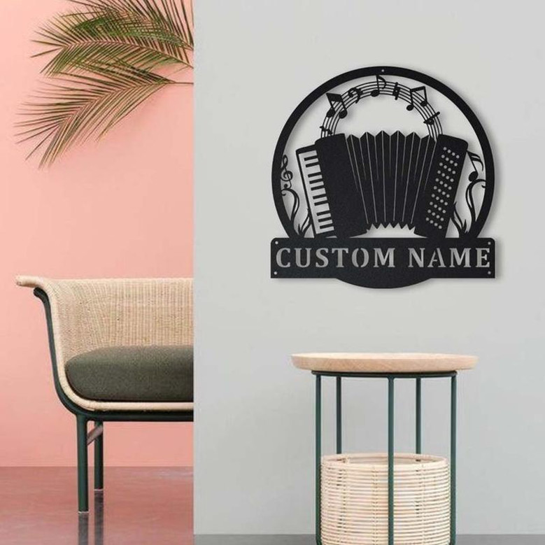 Personalized Accordion Metal Sign, Custom Name, Accordion Metal Sign ...