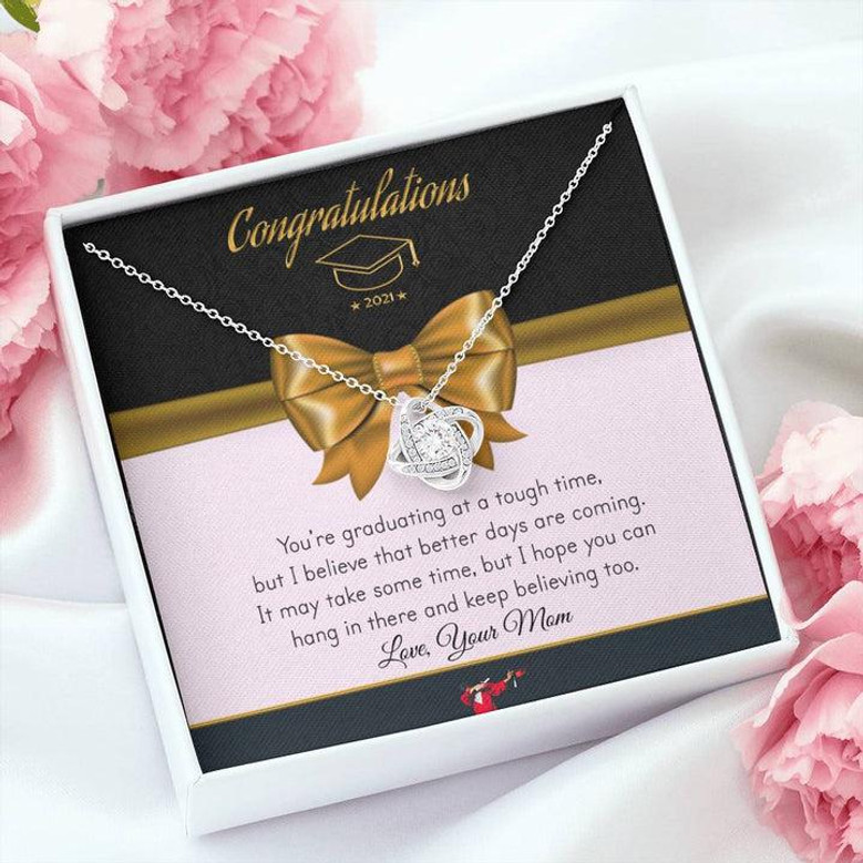 Graduation 2021 Gift From Mom - Love Knot Necklace - Seseable