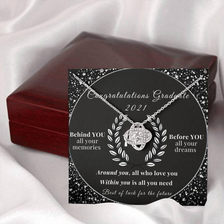 Congratulations Graduate Of 2021- Love Knot Necklace - Seseable