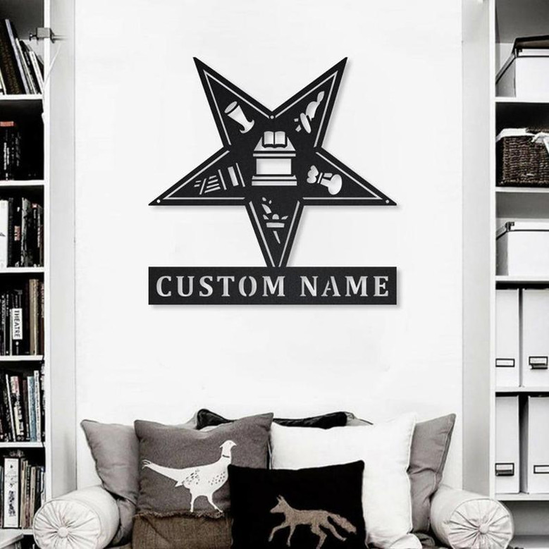 Personalized Eastern Star Masonic Metal Sign, Custom Name, Metal Mason ...