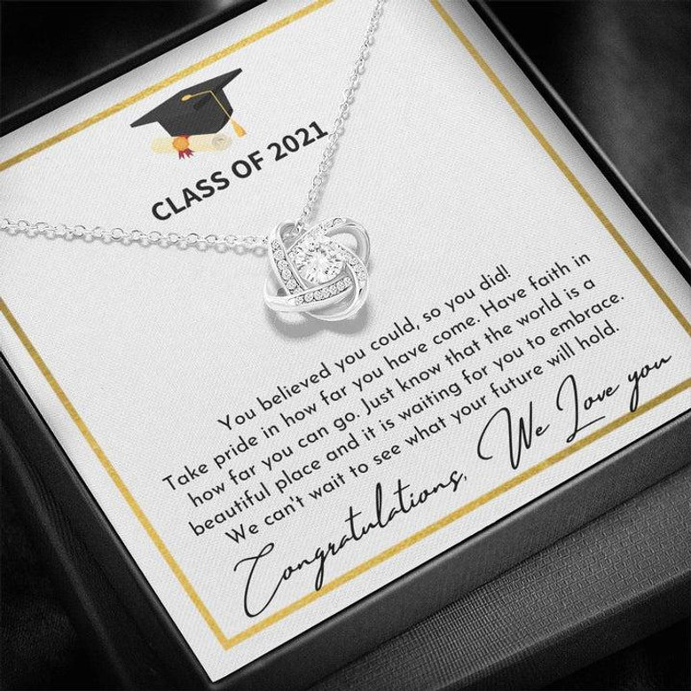 Graduation Class Of 2021 Congratulations Love Knot Necklace - Thegiftio UK