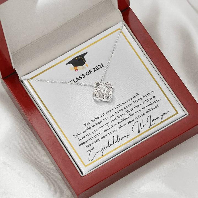 Graduation Class Of 2021 Congratulations Love Knot Necklace - Thegiftio UK