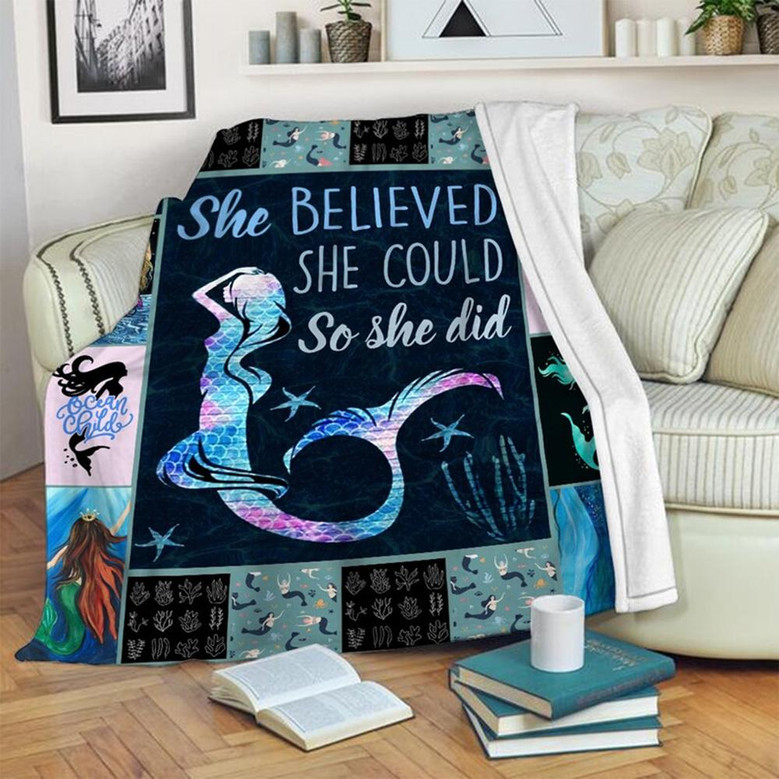 Dream Big Little Mermaid Blanket, Gift For Birthday Girl, Anniversary ...