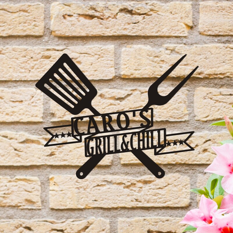Personalized Grill yard Sign - Thegiftio UK