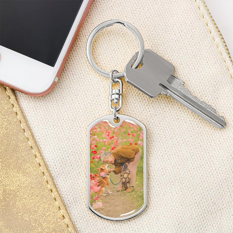 Custom 1 Photo Keychain With Back Engraving | Birthday Gifts ...