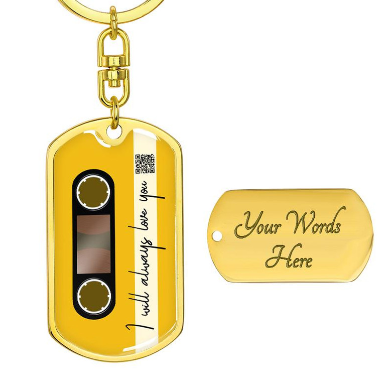 Custom Song Message Cassette QR Code Keychain With Back Engraving ...