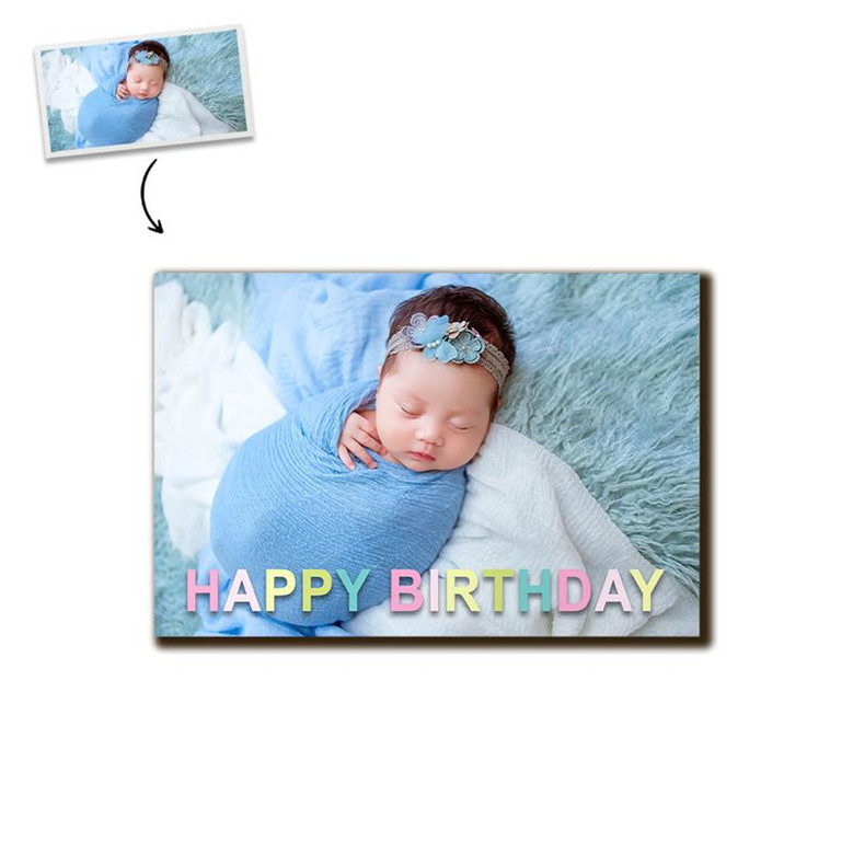 Custom Happy Birthday Photo Wood Panel | Custom Photo | Photo Frame ...