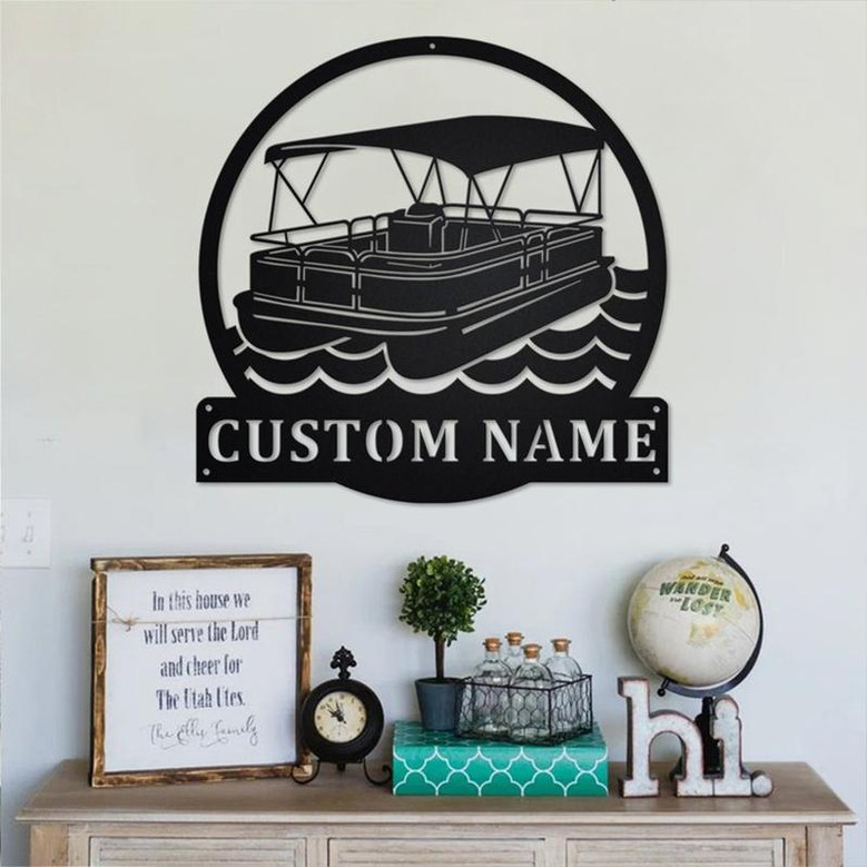 Custom Pontoon Boat Metal Wall Art - Thegiftio