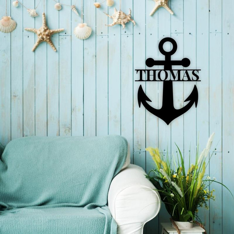 Metal Name Anchor Sign - Thegiftio UK