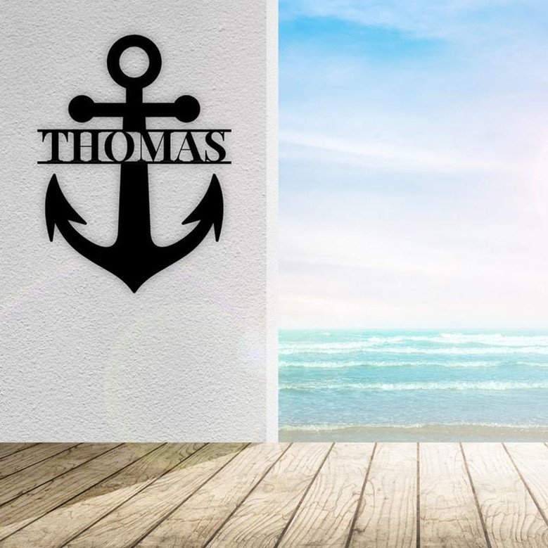 Metal Name Anchor Sign - Thegiftio UK