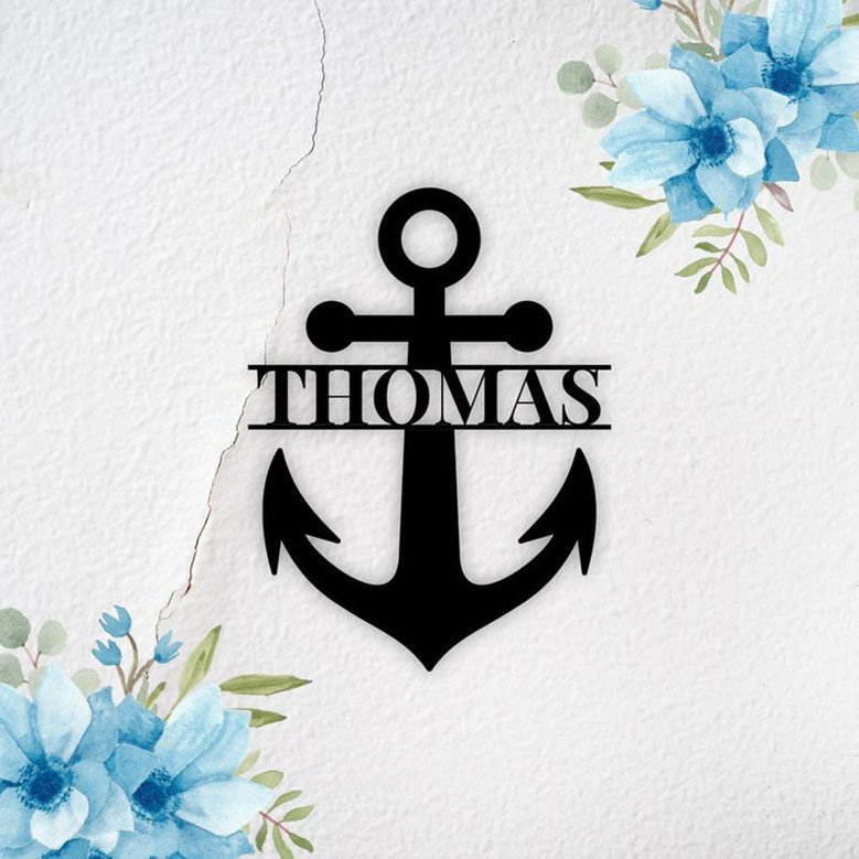 Metal Name Anchor Sign - Thegiftio UK