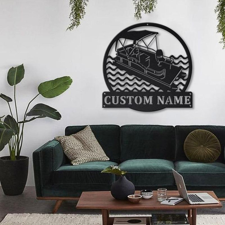 Personalized Pontoon Boat Metal Sign Art v5 - Thegiftio UK