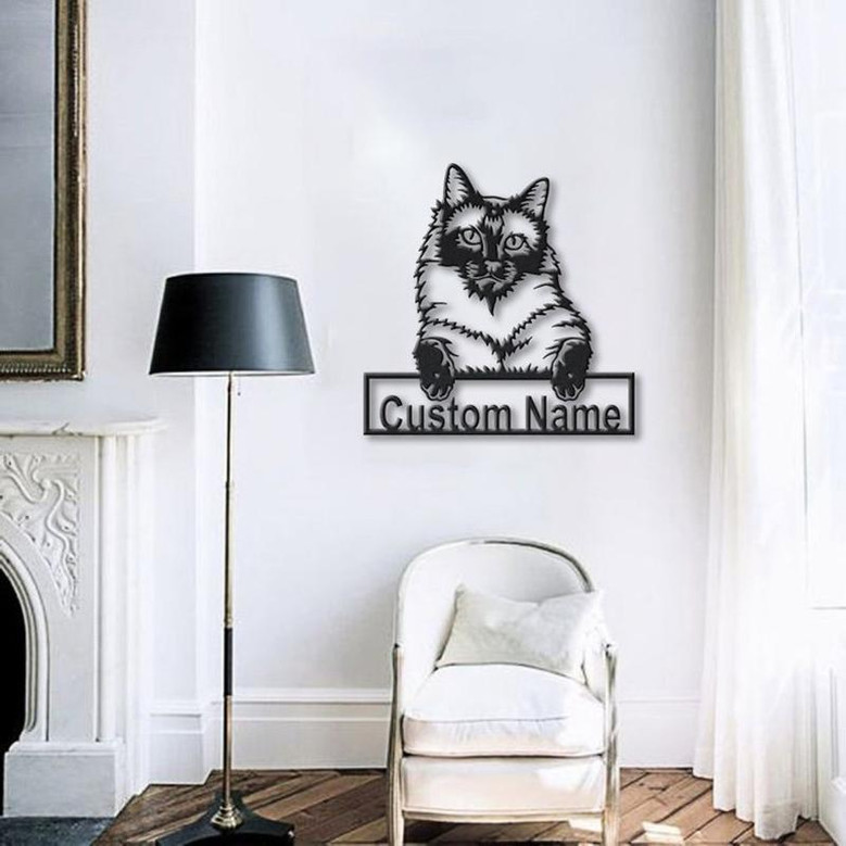 Personalized Siamese Cat Metal Sign Art - Thegiftio UK