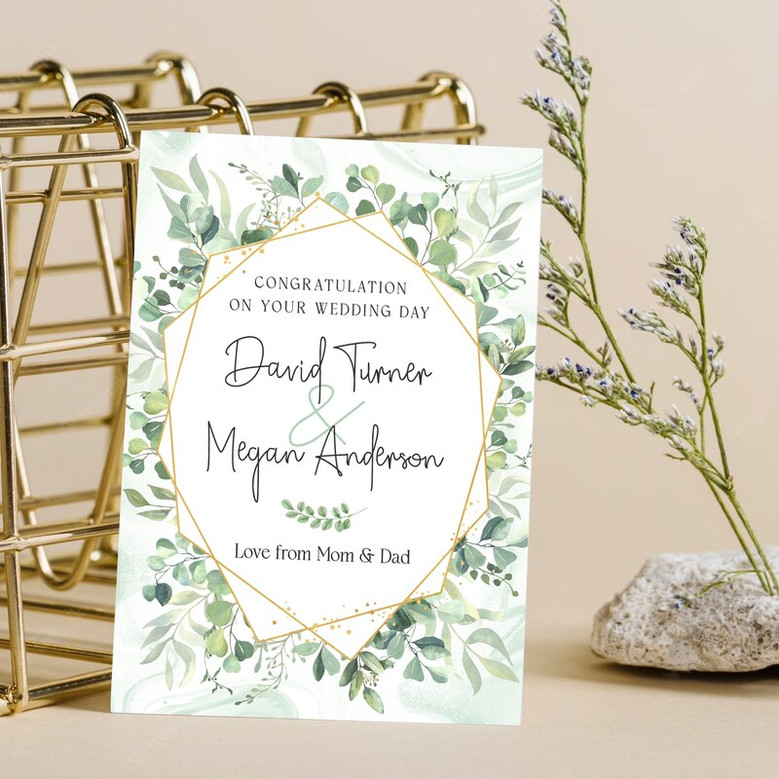 Personalized Wedding Congratulations Card Greeting for Special Day | Mazezy