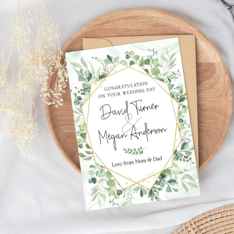 Personalized Wedding Congratulations Card Greeting for Special Day | Mazezy
