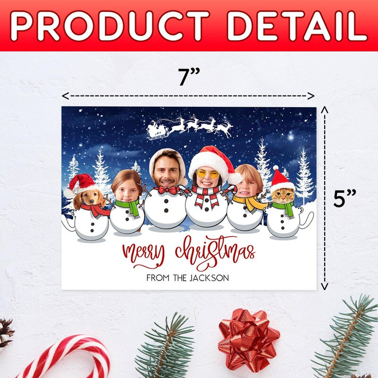 Humorous Custom Face Folded Card Funny Photo Greeting Card for Family ...