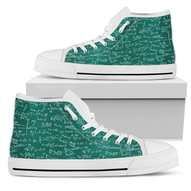 Math Formula High Top Shoes Sneakers - Monsterry