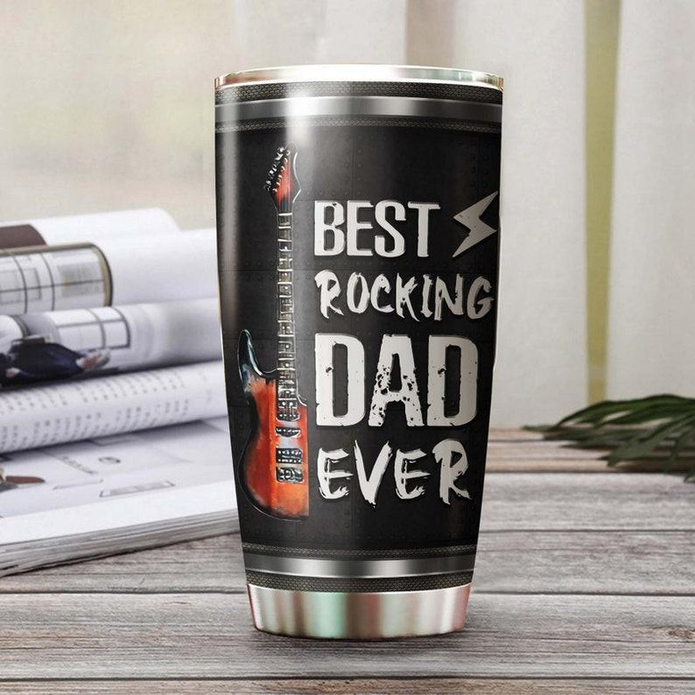 Gift For Guitar Dad From Son Daughter, Best Rocking Dad Ever Tumbler ...