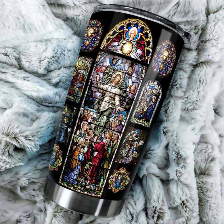 Stained Glass Jesus Flawless Meaningful Tumblerjesus Gift Birthday ...