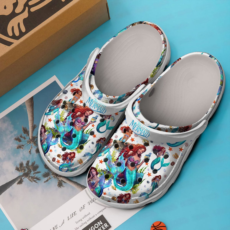 The Little Mermaid Cartoon Movie Crocs Crocband Clogs Shoes - Monsterry