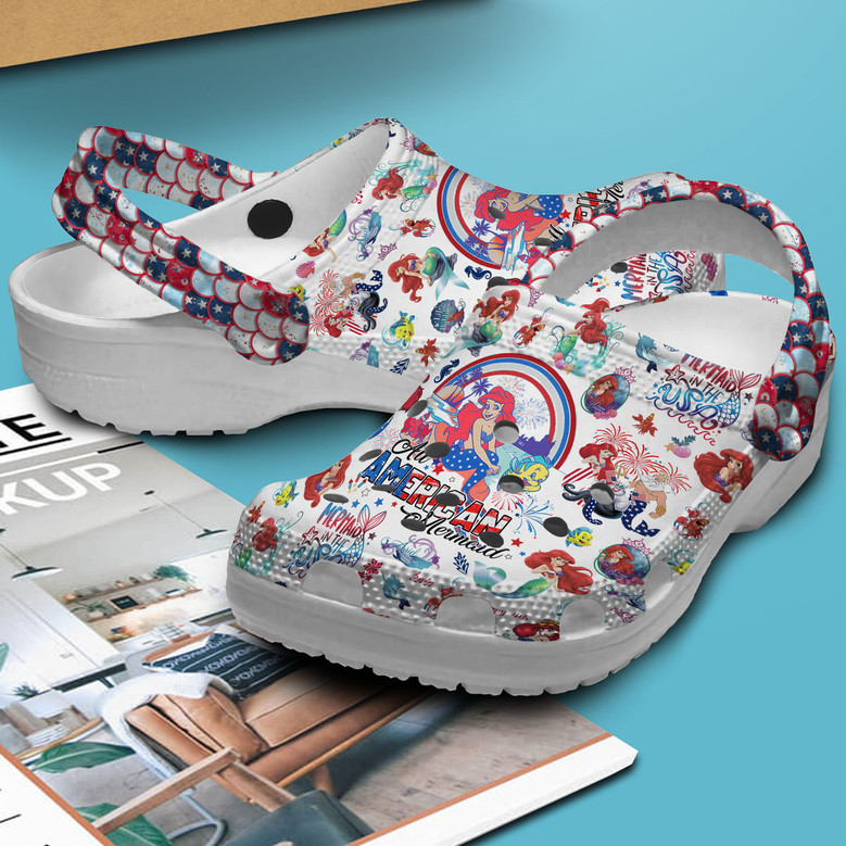 The Little Mermaid Cartoon Movie Crocs Crocband Clogs Shoes - Monsterry