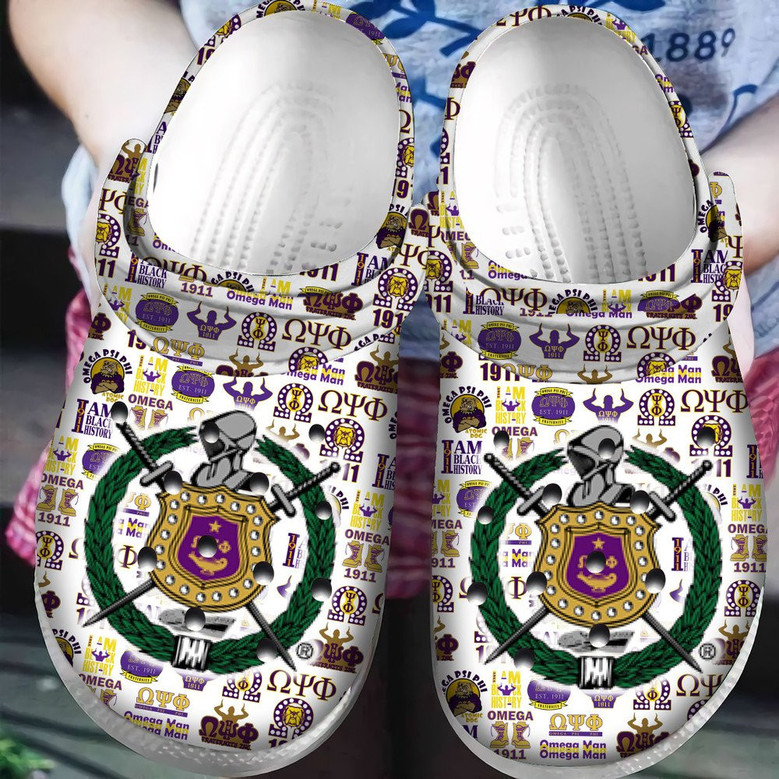 Omega Psi Phi Classic Clogs Shoes - Monsterry