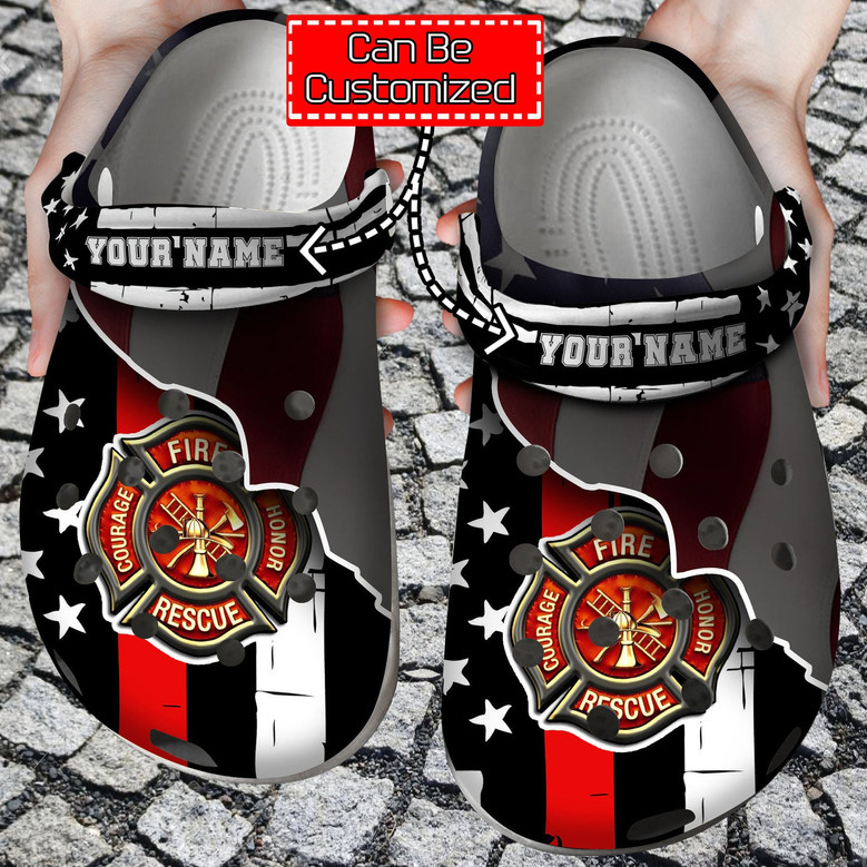 Thin Red Line Clog Shoes Firefighter - Monsterry UK