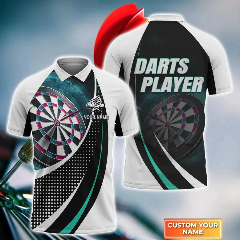 Dartboard Personalized Name Polo Shirt For Darts Player, Dart Men's ...