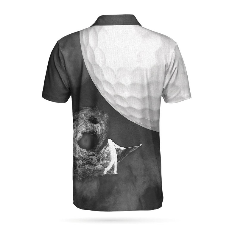 Golf Ball And Golfer With Smoke Golf Polo Shirt, Smoke Golf Player Polo ...