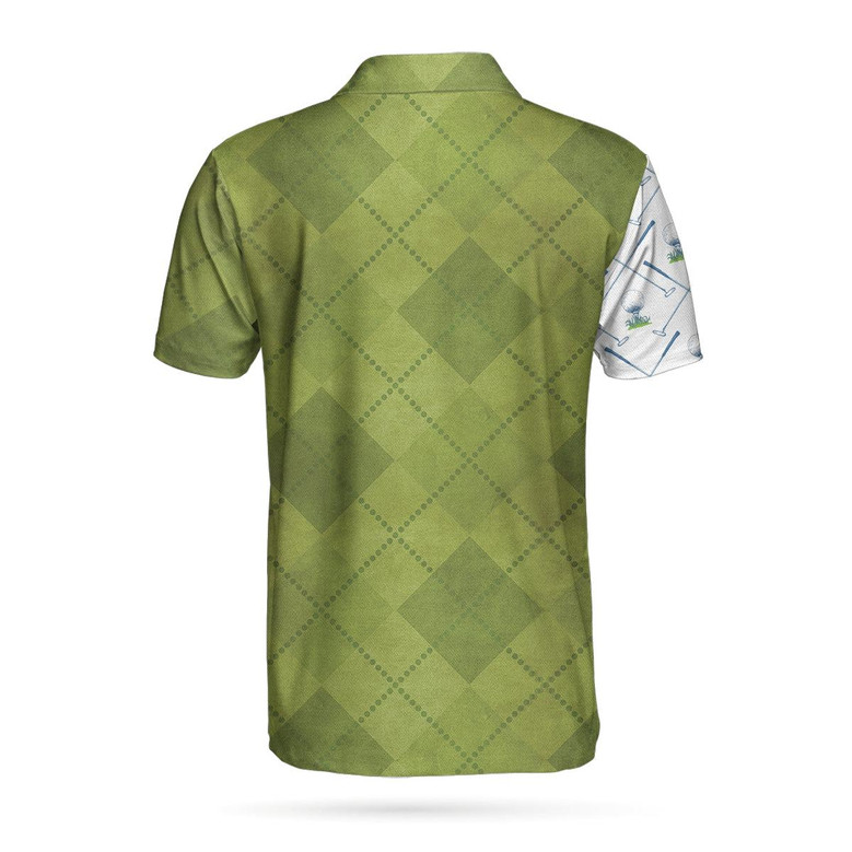 Golf Pattern Green And White Polo Shirt, Golf Club Argyle Pattern Skull ...
