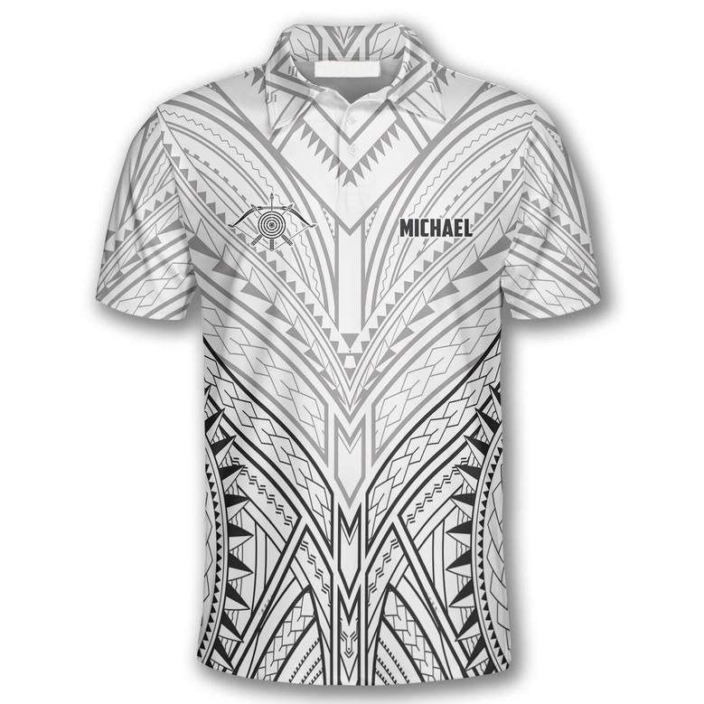 Personalized Archery Target White Tribal Custom Archery Shirts For Men ...
