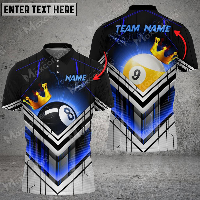Personalized Name Team Billiards Cyberpunk Multi Color Option Polo ...